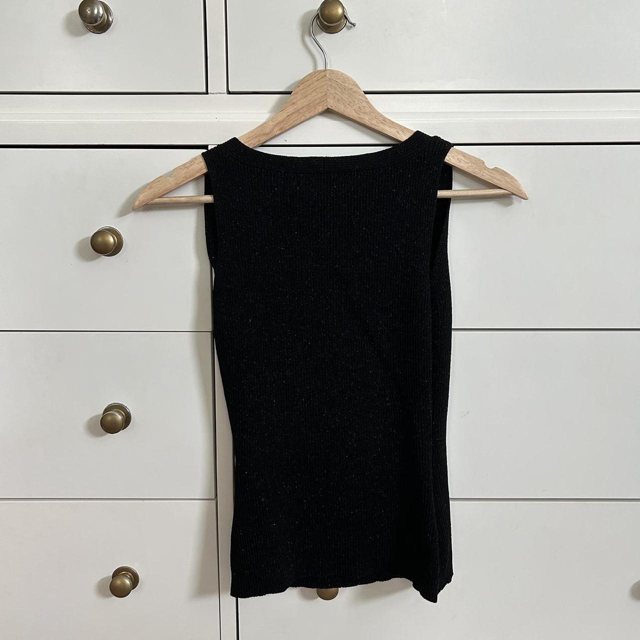 size s sparkly black cross over tank top! perfect... - Depop