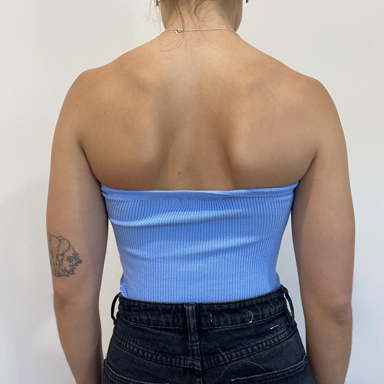 Glassons strapless blue top Size 8 - Depop