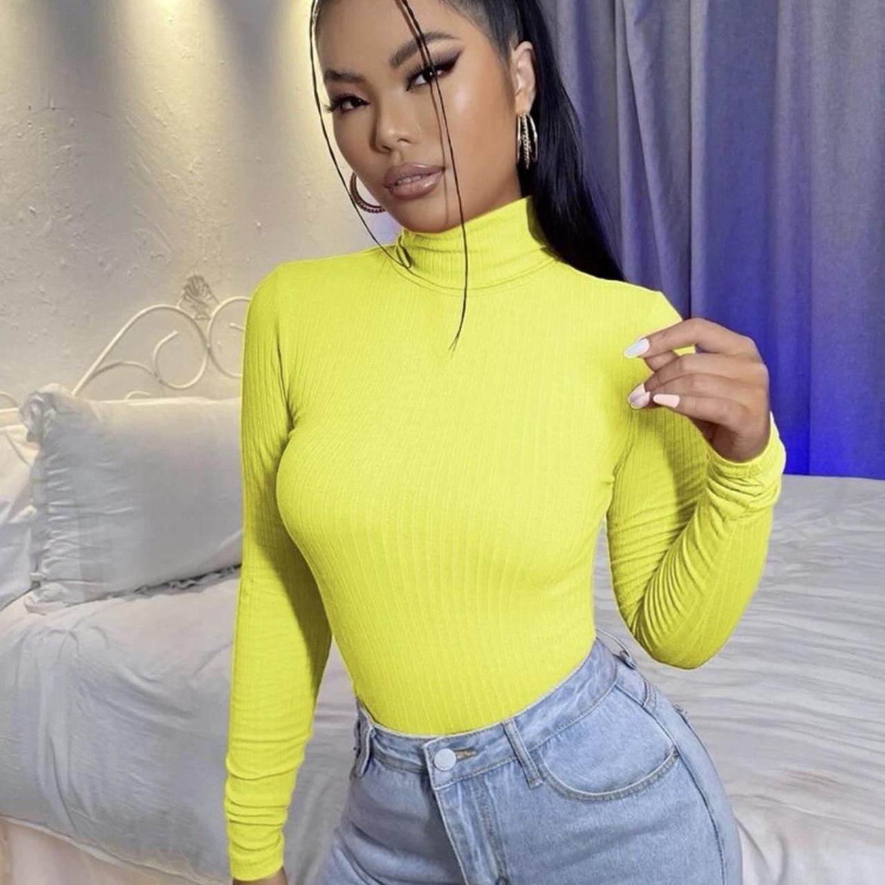 Bright yellow top never been worn #yellow #bright... - Depop