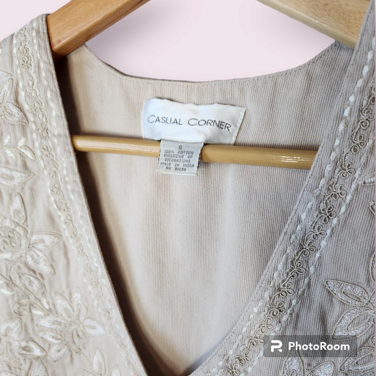 90s vintage natural tan vest with pearlescent... - Depop