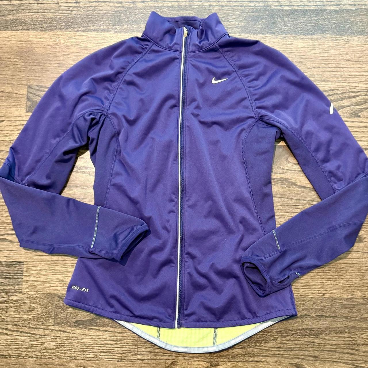 Women's Nike DRI- FIT Purple & Yellow Jacket Small... | Depop