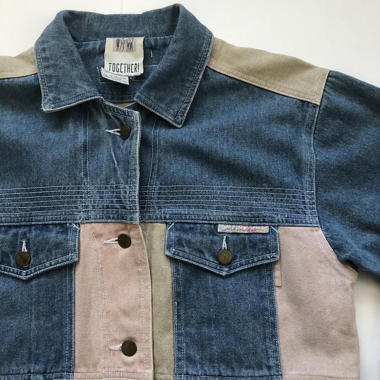 Patchwork Denim Jacket Brand: Together Size:... - Depop