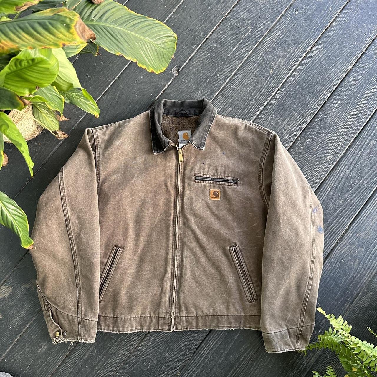 Carhartt detroit blanket lined jacket with some blue... - Depop