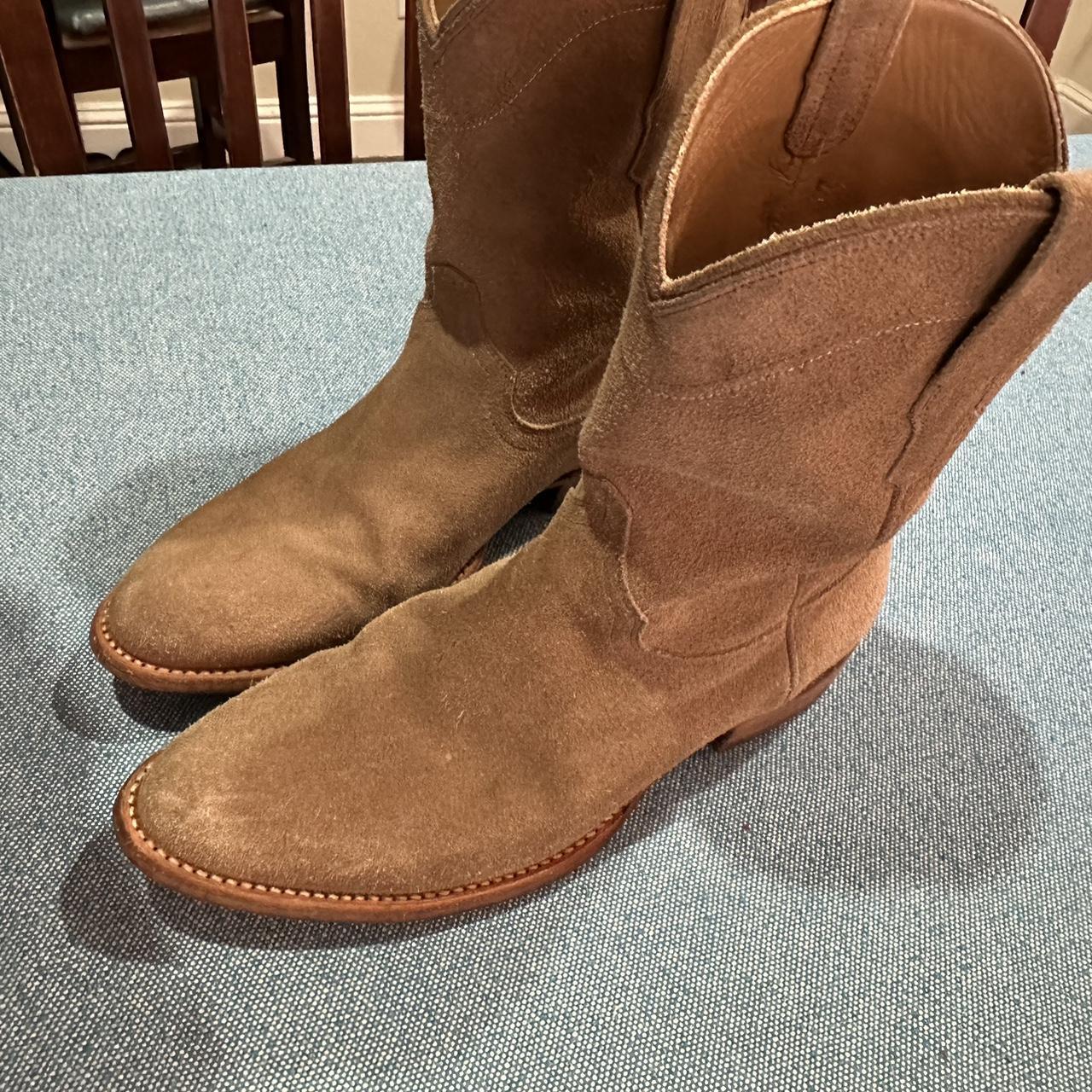 brown suede tecovas boots - Depop