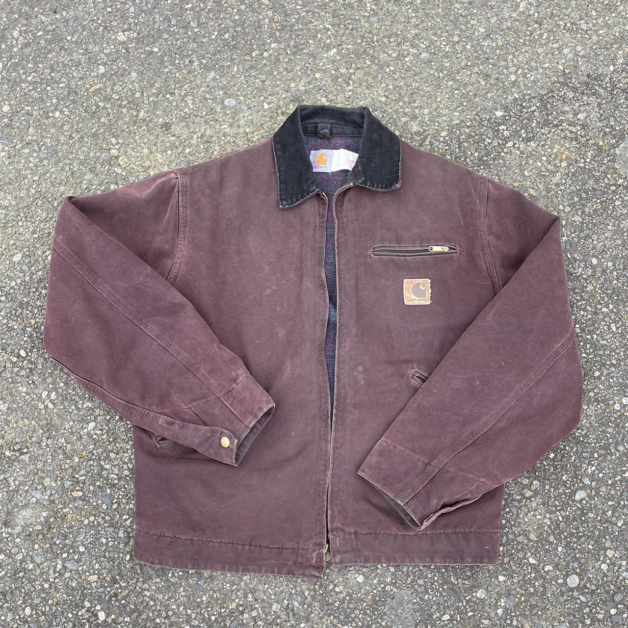 Vintage carhartt Detroit jacket j97 Brg size medium... - Depop