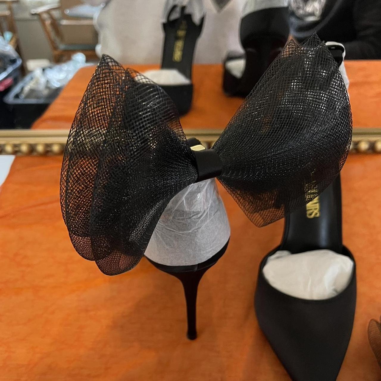Black High Heels Removable Bow - Depop