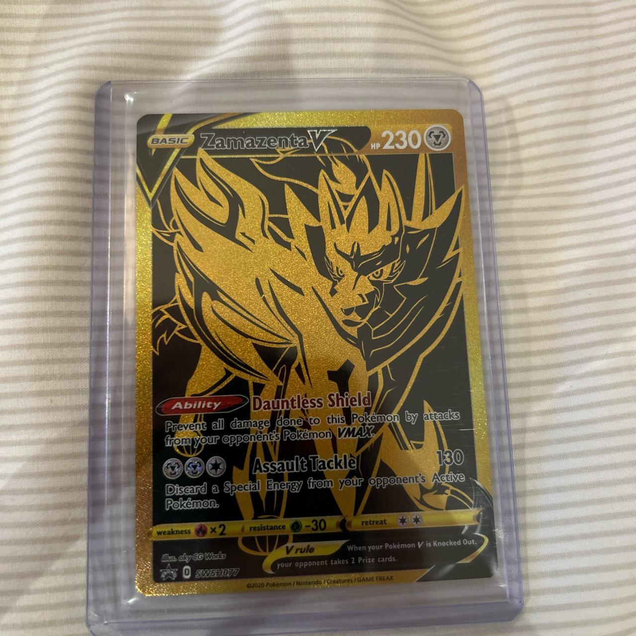 Black and gold Pokémon card zamazemta V full art... - Depop