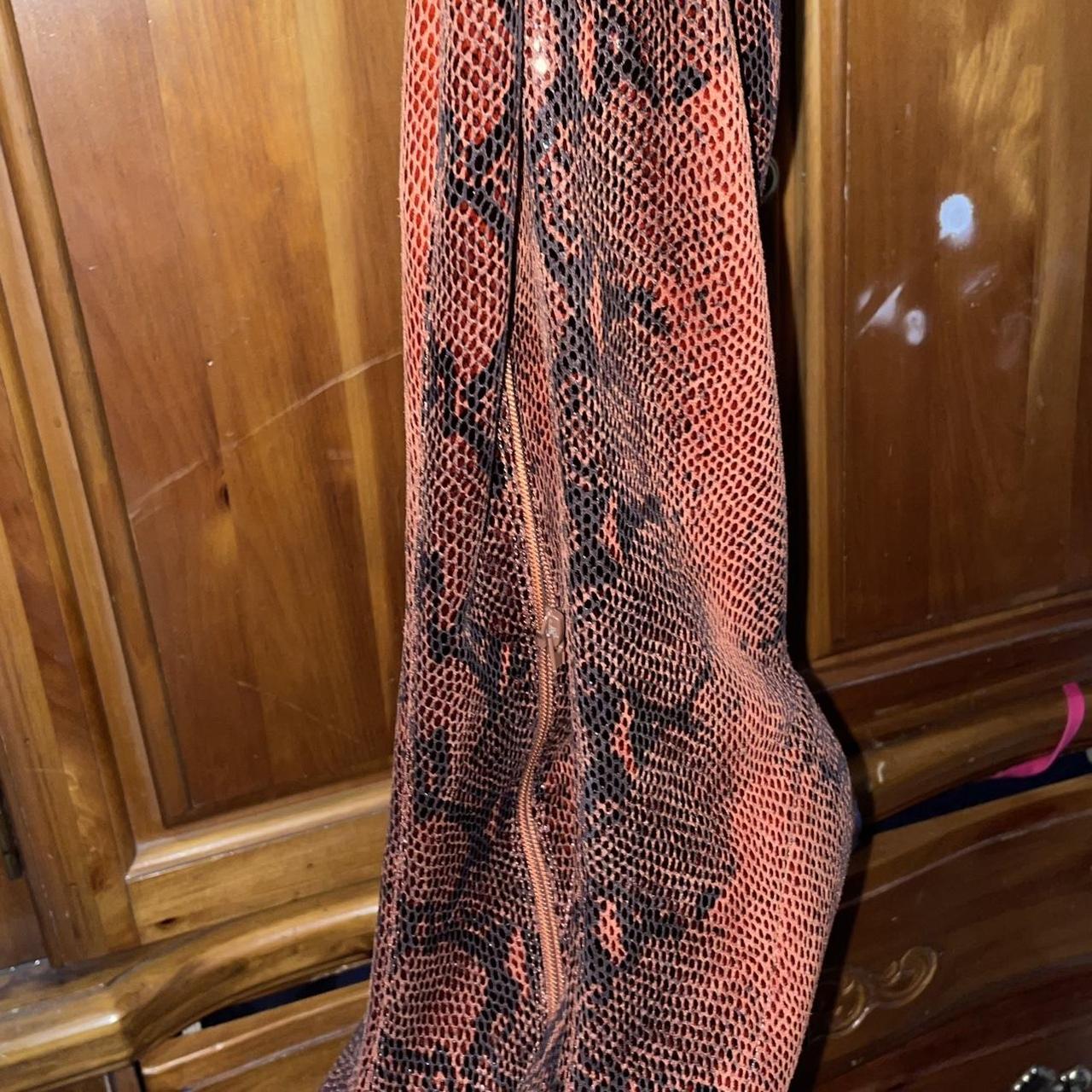 Fashion nova snake skin thigh high books size 6... - Depop