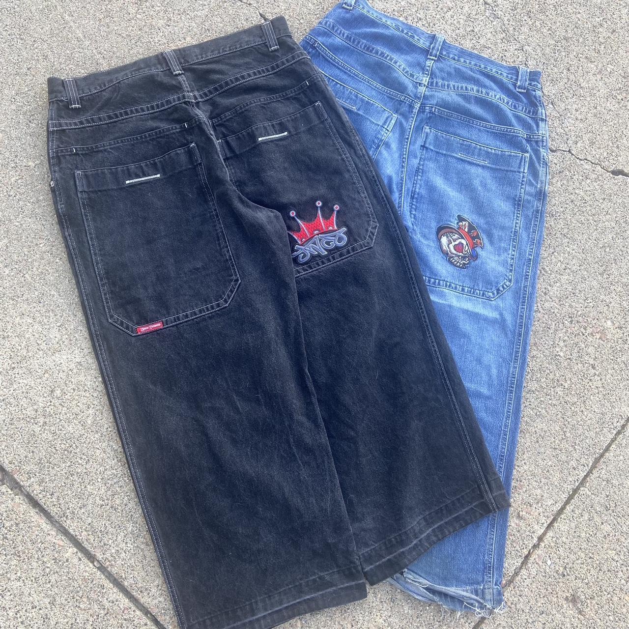 Jnco jeans Quad pockets Both sold Black 38x30... - Depop
