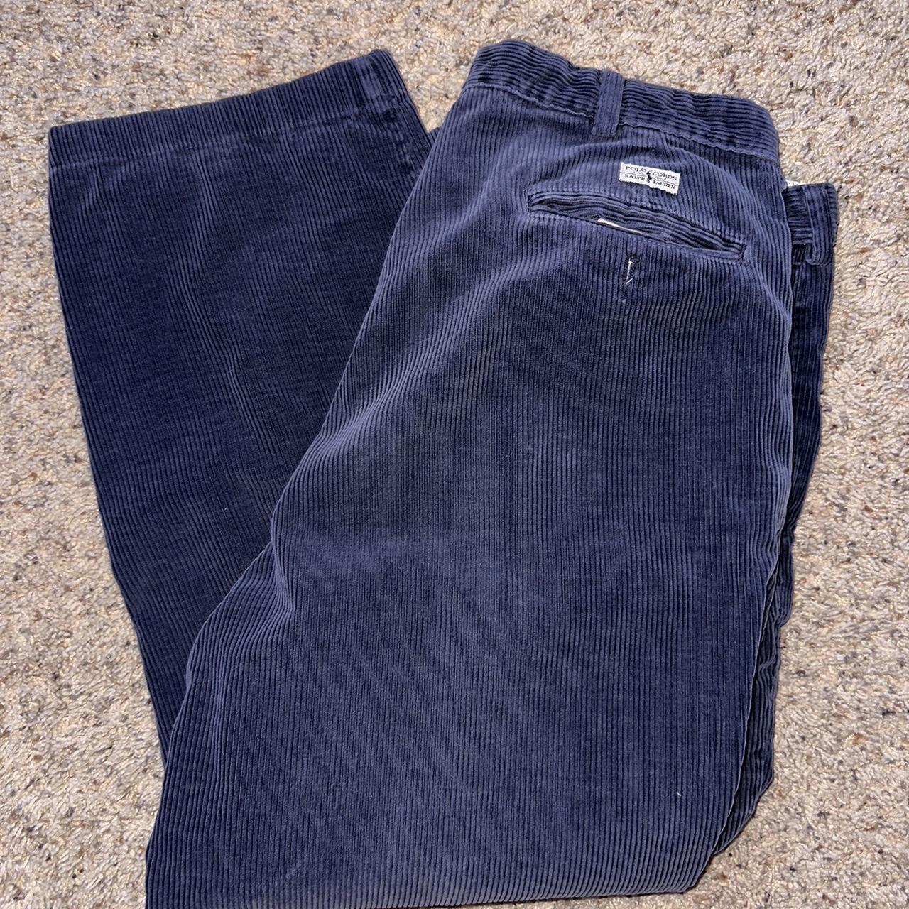 Vintage Ralph, Lauren Polo navy corduroys 38x30 - Depop