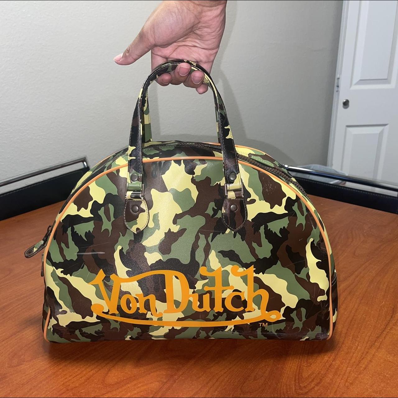 Vintage Y2K Von Dutch Bowling Duffel Bag Light... - Depop