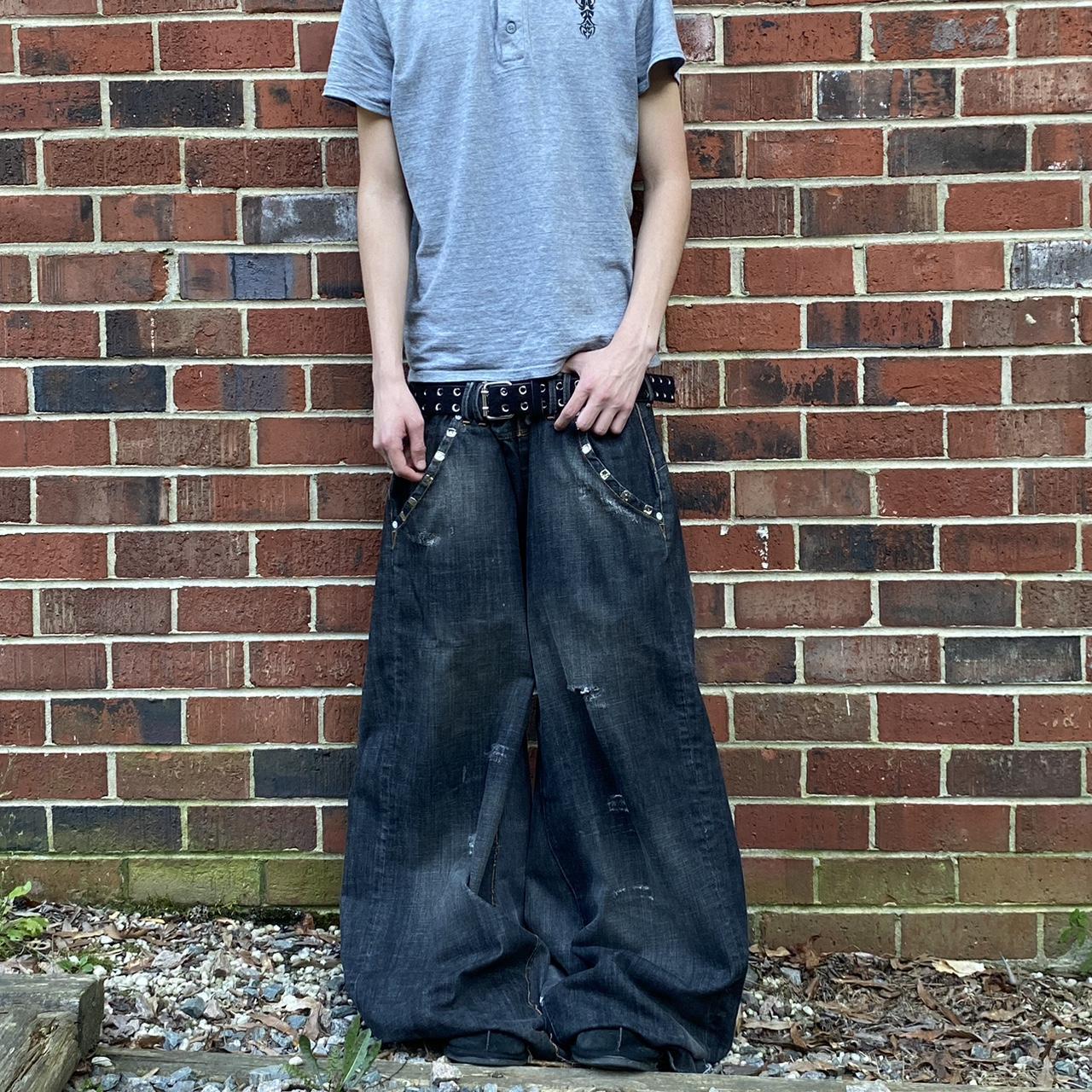 insanely baggy jnco style wide leg custom... - Depop