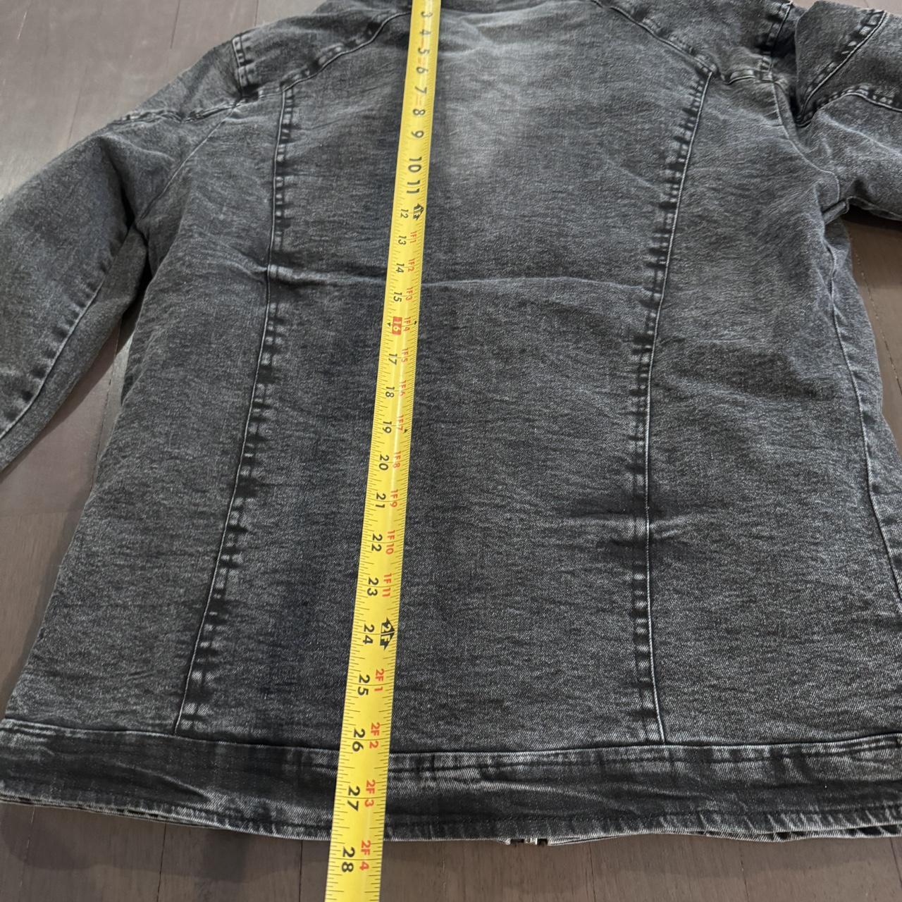 men's denim jacket with fleece lined. Size 4XL, but... - Depop