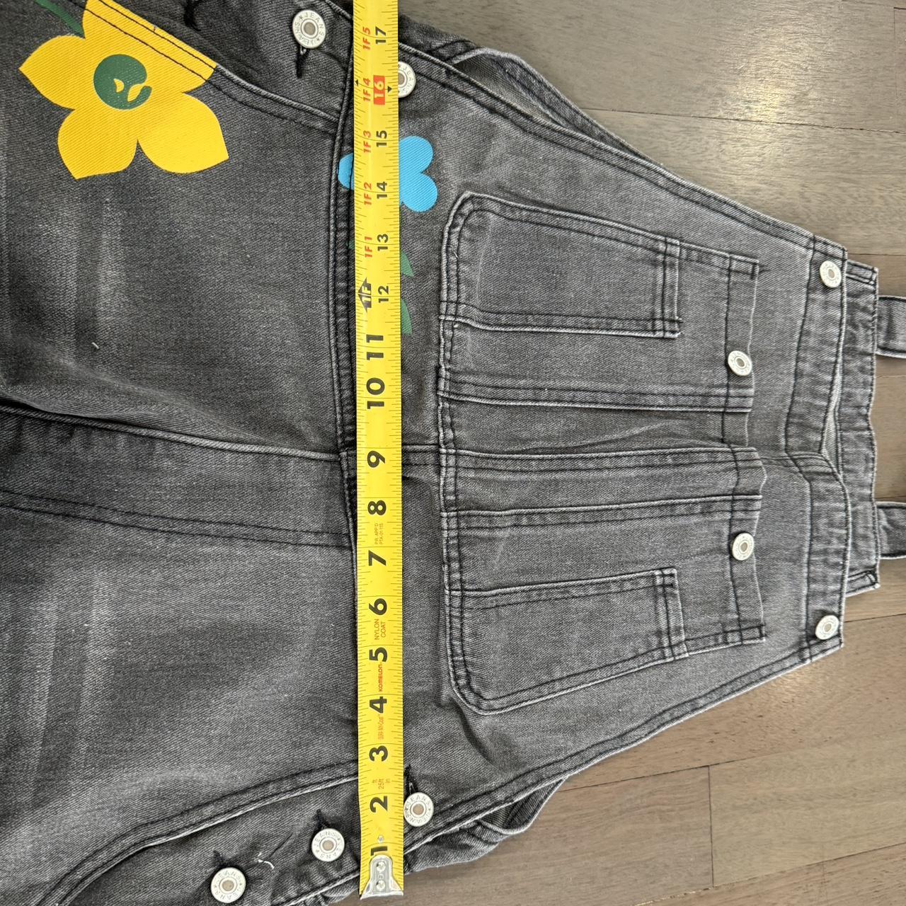 Women's denim overall. Size L(Gray) - Depop