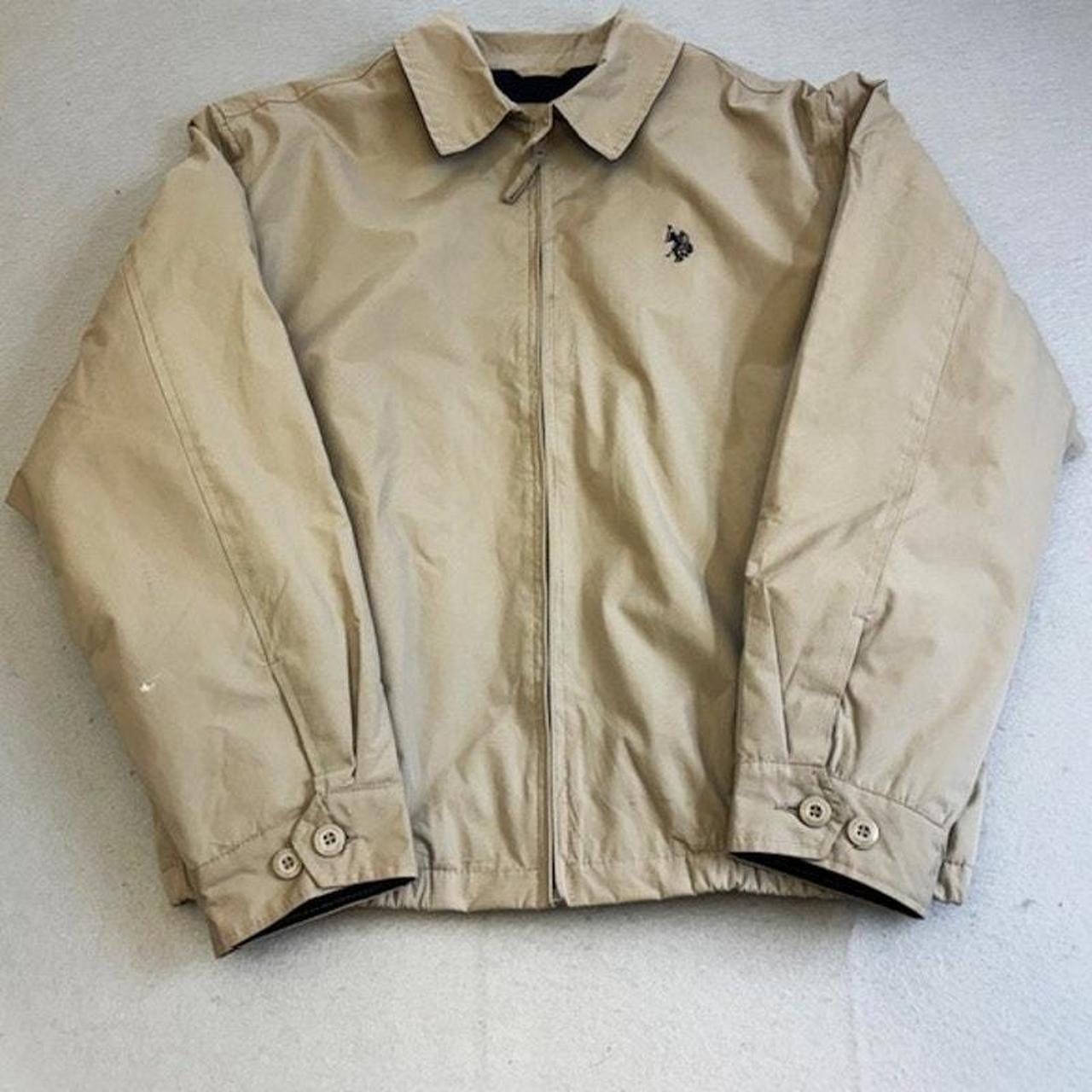 US Polo Assn Jacket Mens Large Khaki Golf Full Zip... - Depop