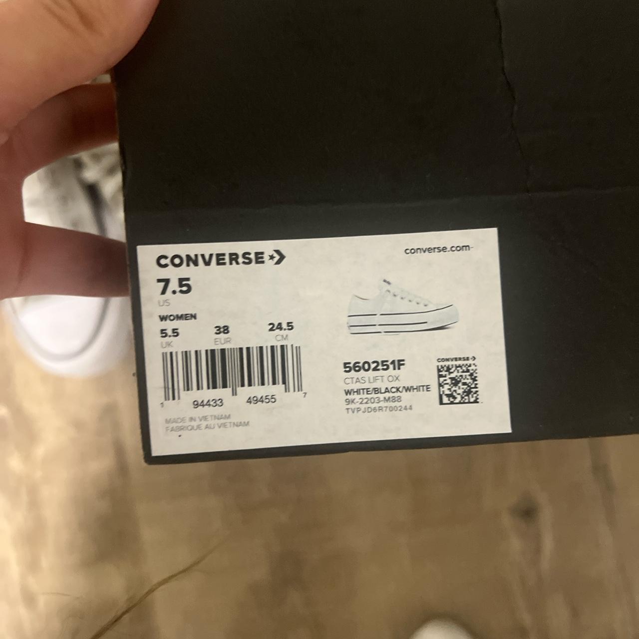 Platform white converse in very good condition clean... - Depop