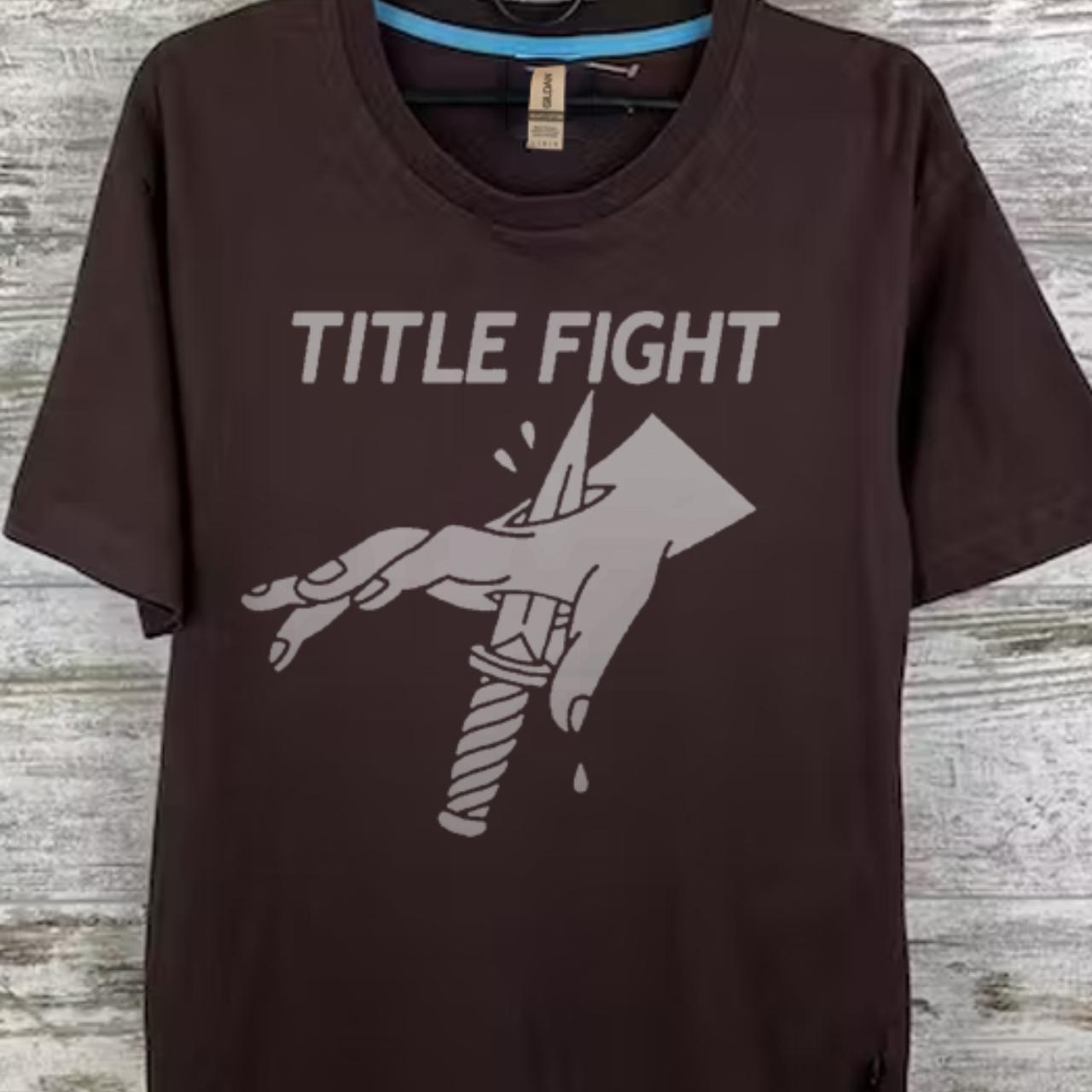 title fight T Shirt Dark Chocolate Tag Gildan Heavy... - Depop