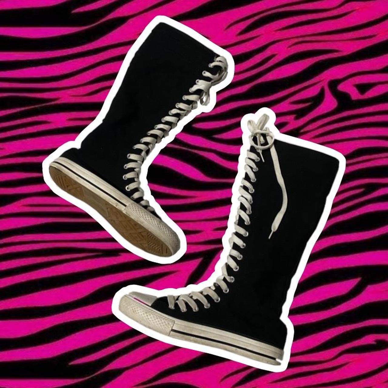 super high top lace up sneakers size 8.5 pls be... - Depop