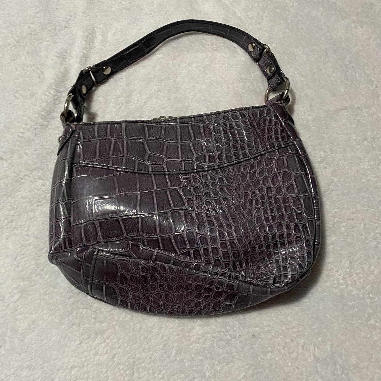 purple gator skin Dereon purse has a little bit of... - Depop