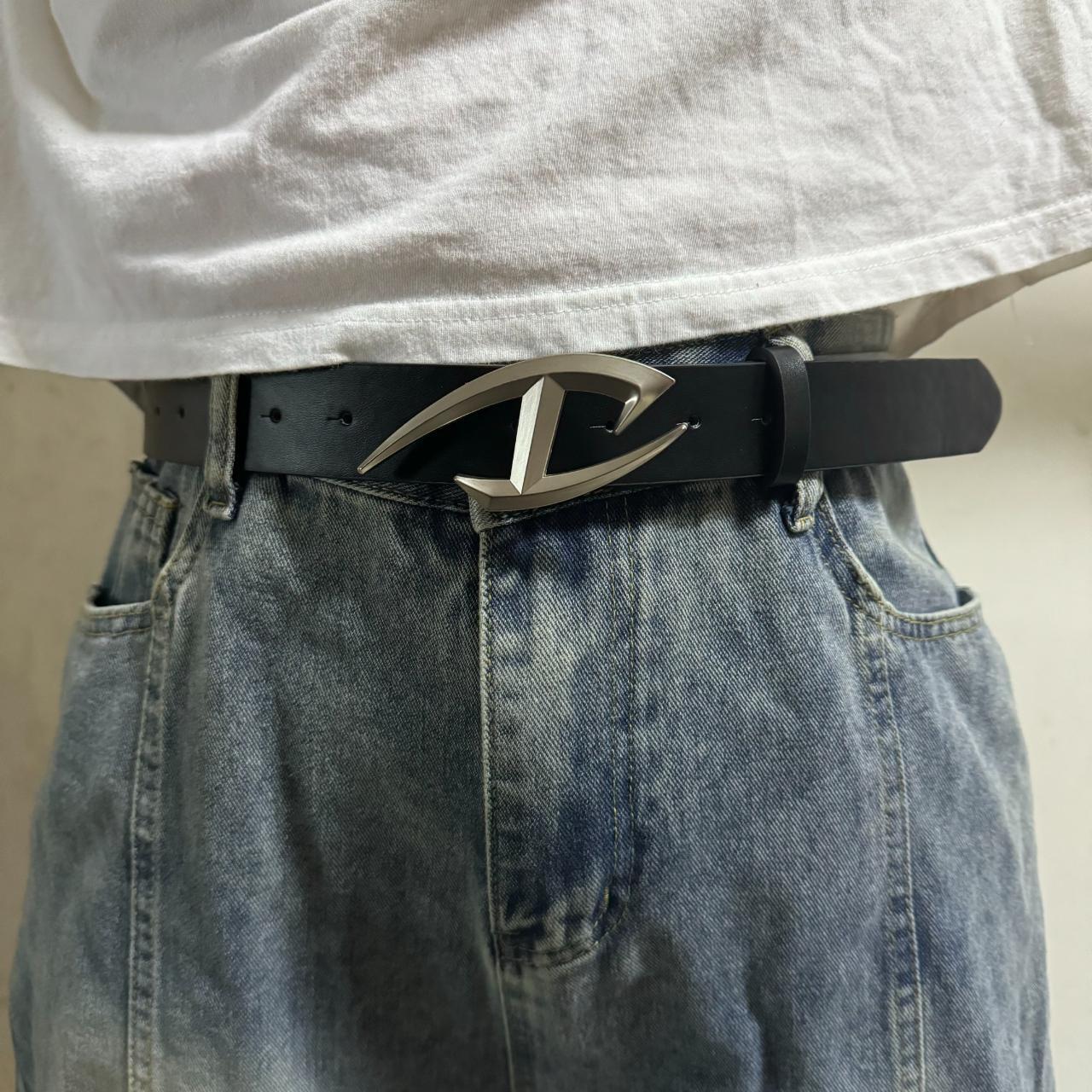 y2k cyberpunk style belt for men and women 43... - Depop