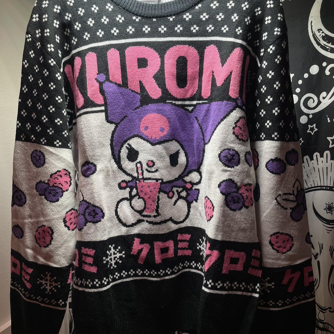 Kuromi Knit Sweater never worn or washed. size L - Depop
