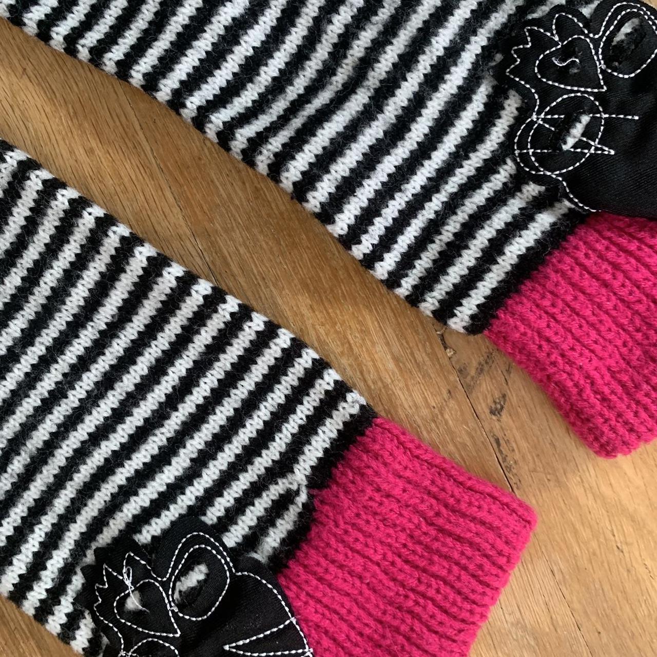 2000s emo pink and black arm/leg warmers ⋆⭒˚｡⋆ cool... - Depop