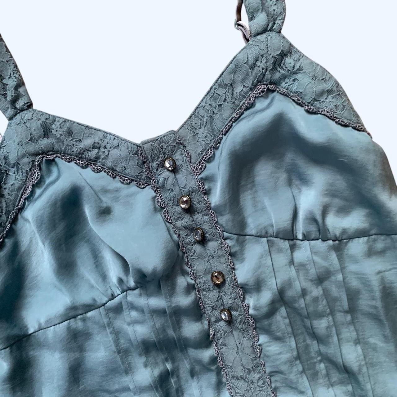 ⋆⭒˚｡⋆ super cute blue silk ruffled mini dress,... - Depop