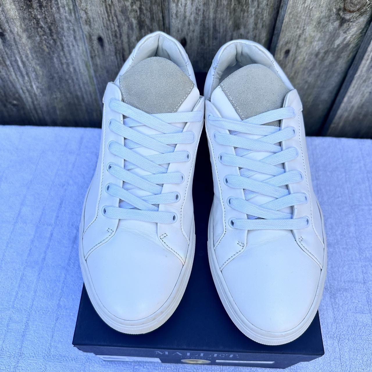 Pre loved mallet London cup sole leather trainer in... - Depop