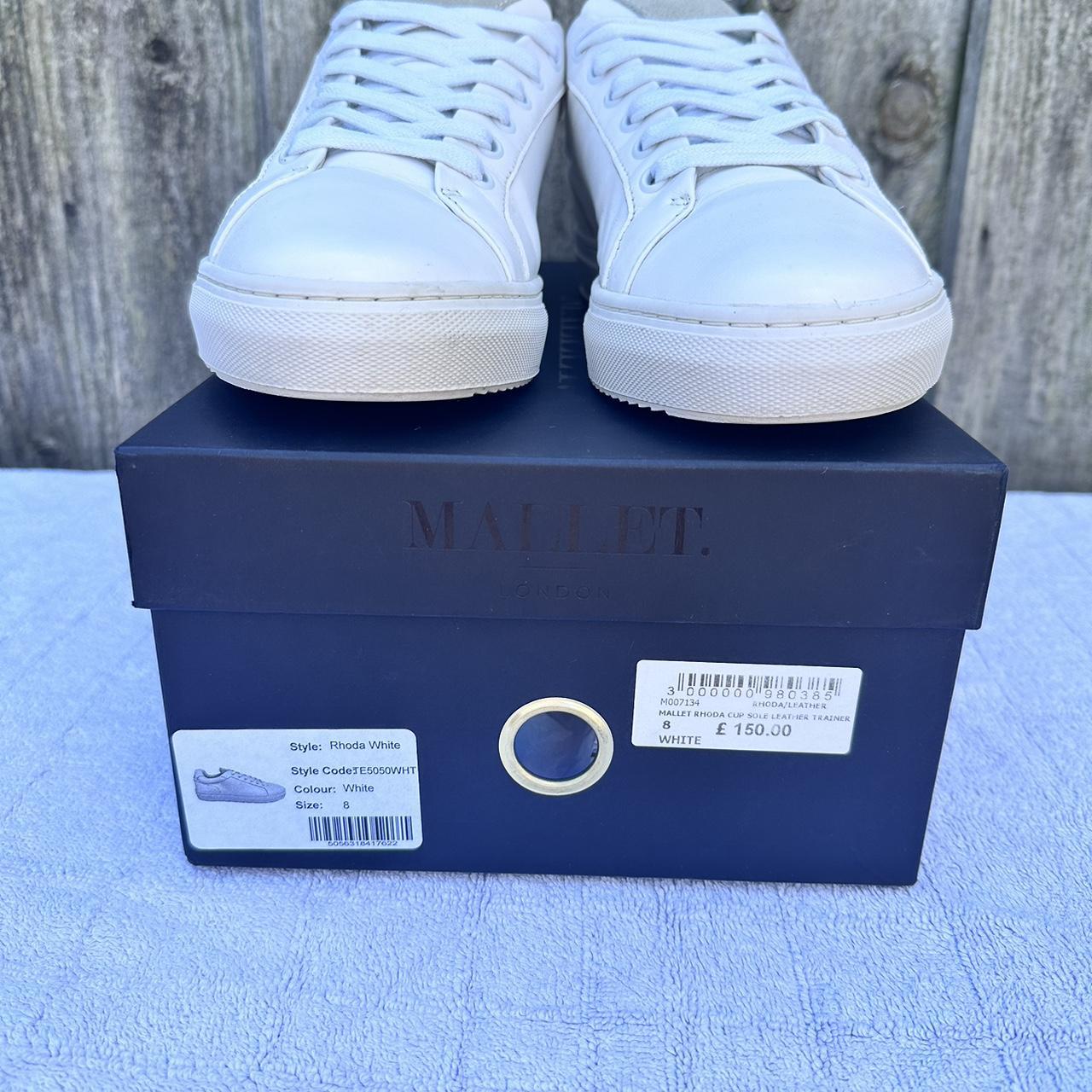 Pre loved mallet London cup sole leather trainer in... - Depop