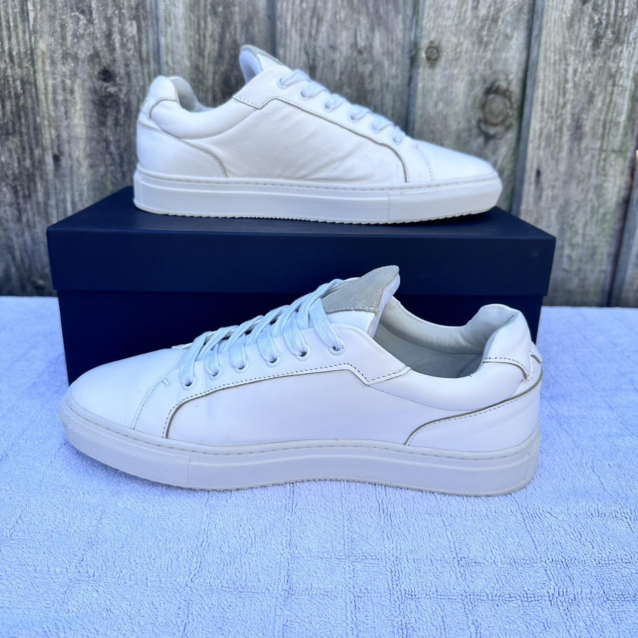 Pre loved mallet London cup sole leather trainer in... - Depop