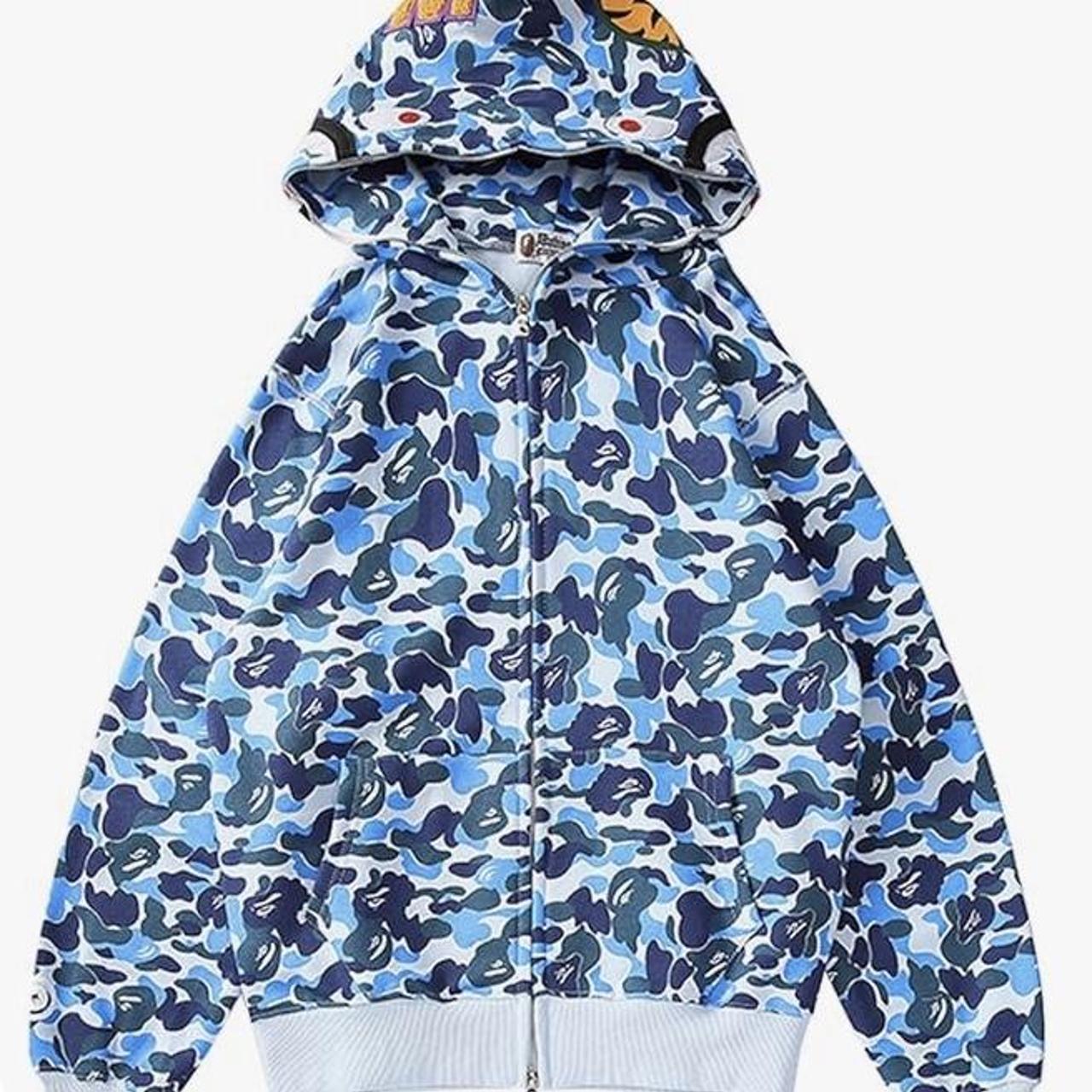 Bape blue hoodie - Depop