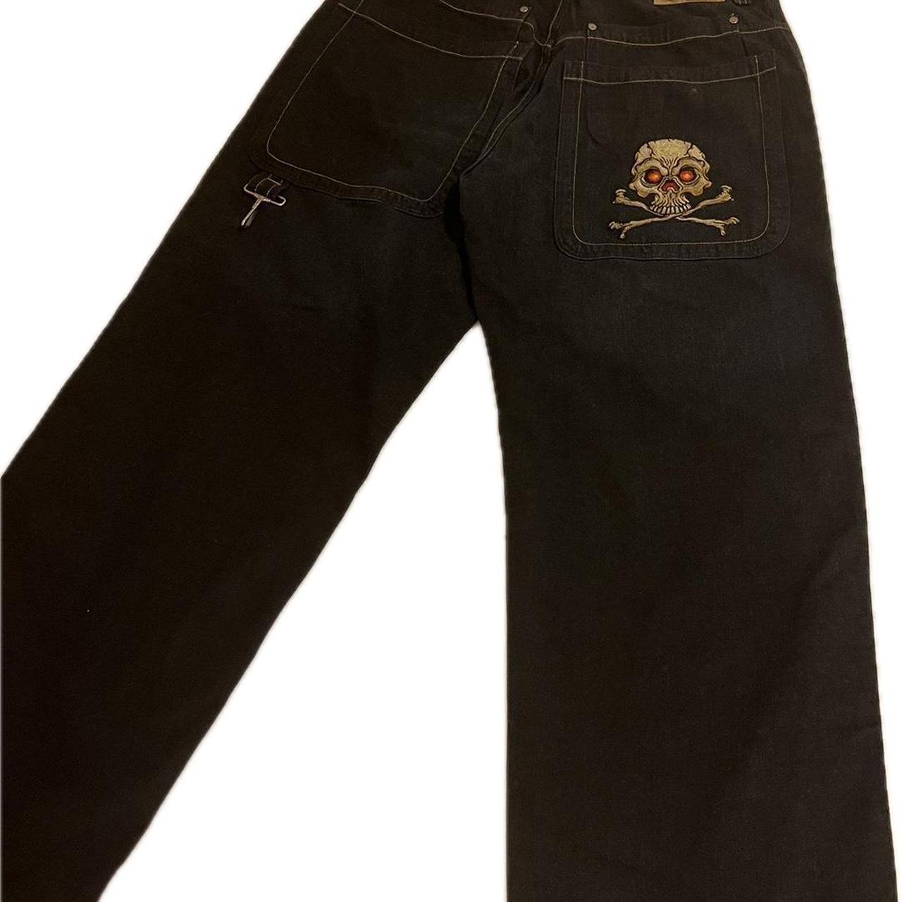 JNCO Skull Crossbones Jeans 36x32 - Depop