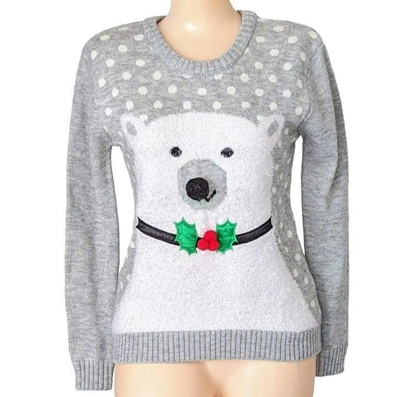Ugly Christmas Sweater Polar Bear Snow Holiday... - Depop