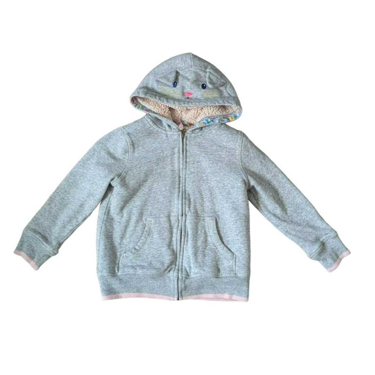 Mini Boden Girls Cat Hoodie Jacket Faux Shearling... - Depop