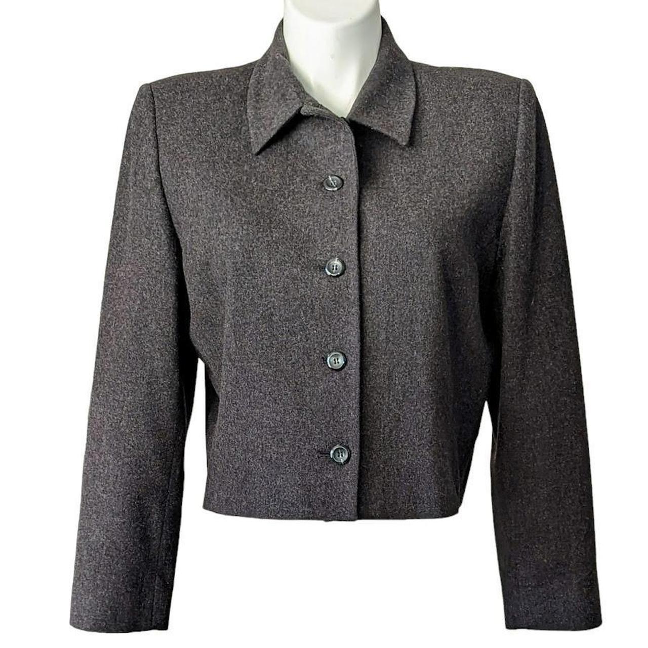 Vintage Pendleton Wool Blazer 90s Cropped Gray... - Depop