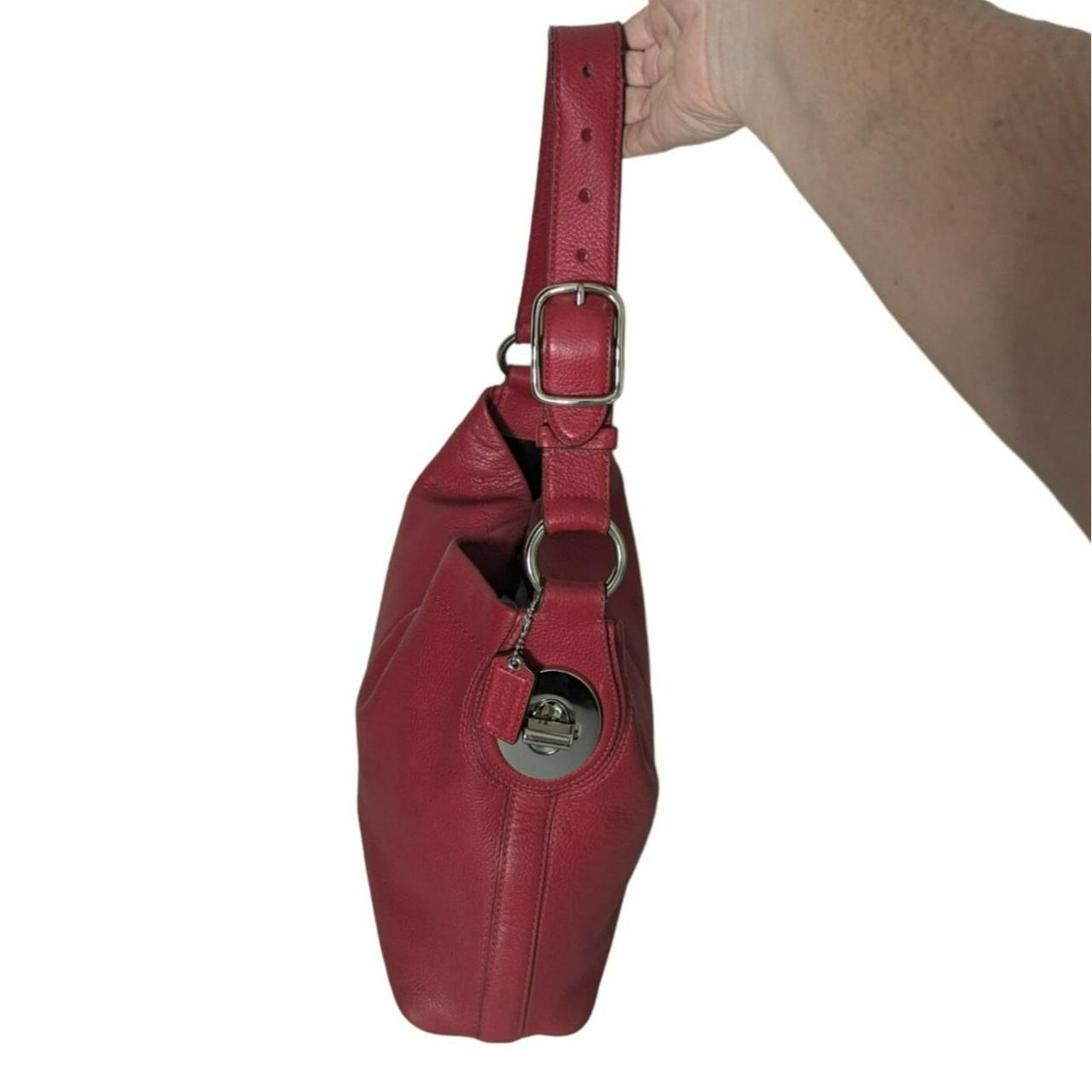 Coach Designer Red Leather Hobo Bag Red Leather... - Depop