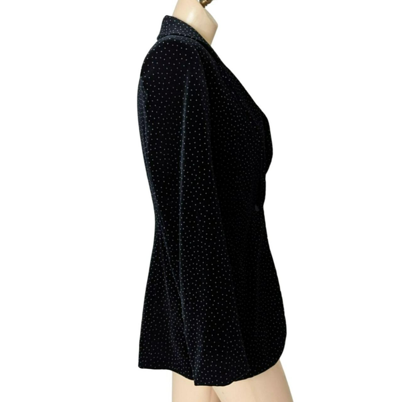 Womens Tailored Black Velvet Blazer Polka Dot... - Depop