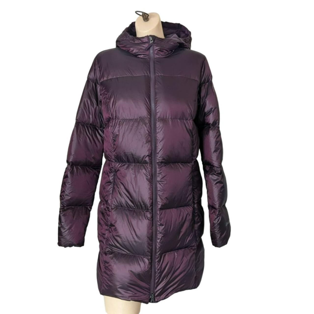 Purple Down Puffer Coat Womens Parka Size Medium... - Depop