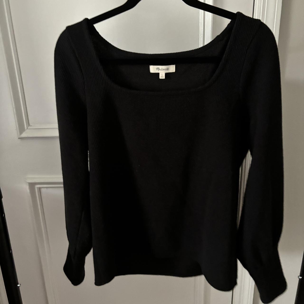 madewell long sleeve square neck sweater-blouse... - Depop