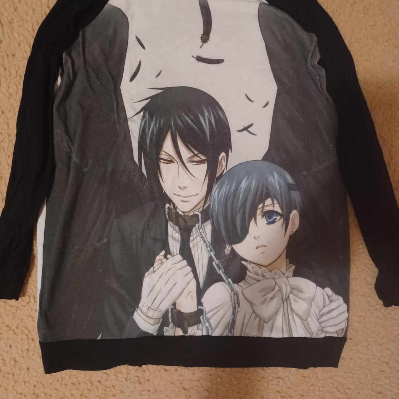 Black Butler long-sleeved anime top Has lots of lint... - Depop