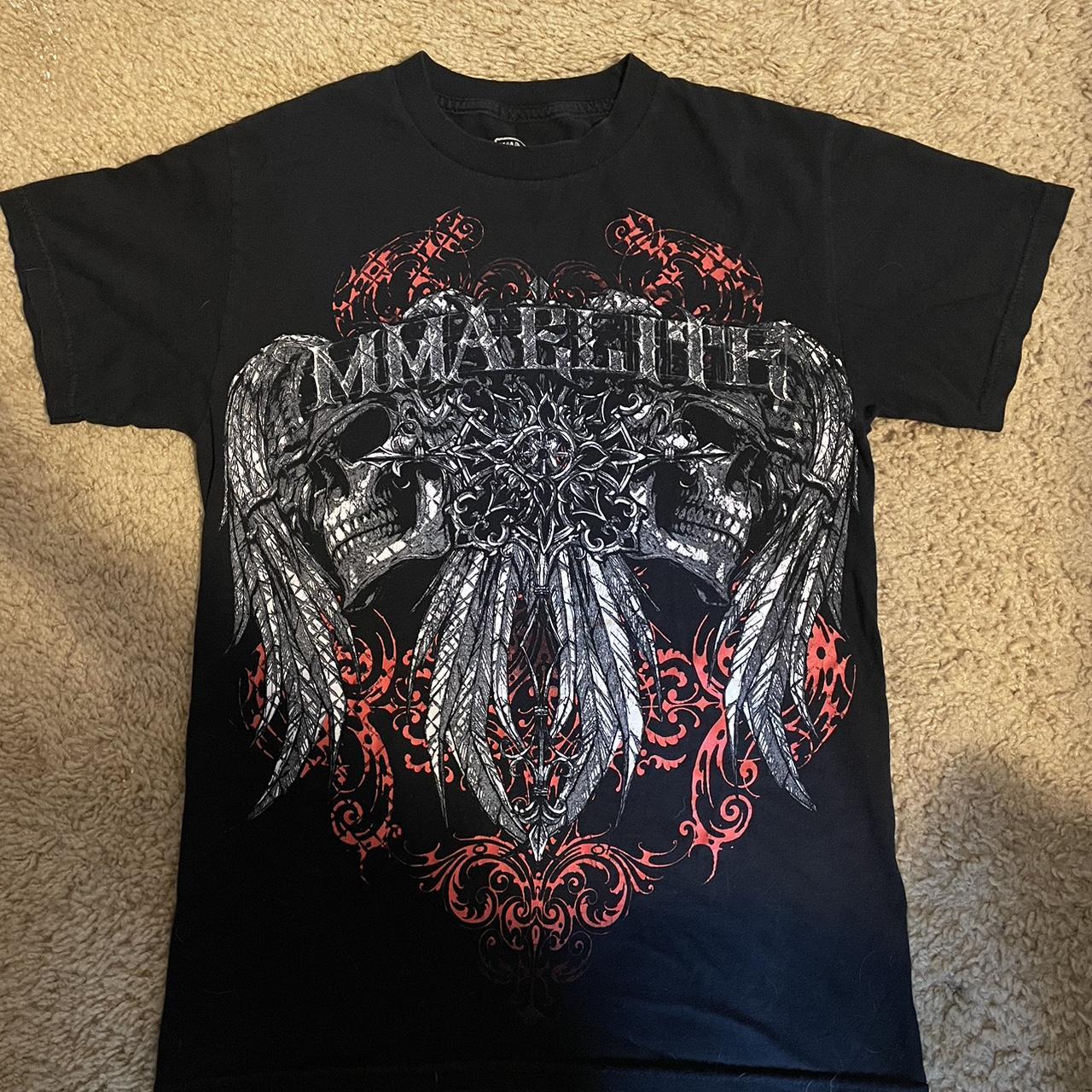 MMA ELITE SHIRT CRAZY DESIGN RED AND BLACK, fits... - Depop