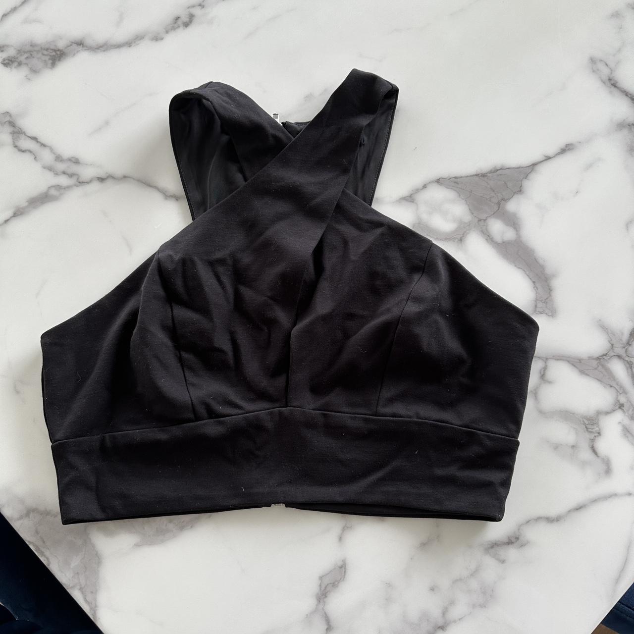 Forever New cross over crop top. Black. Size 12 but... - Depop