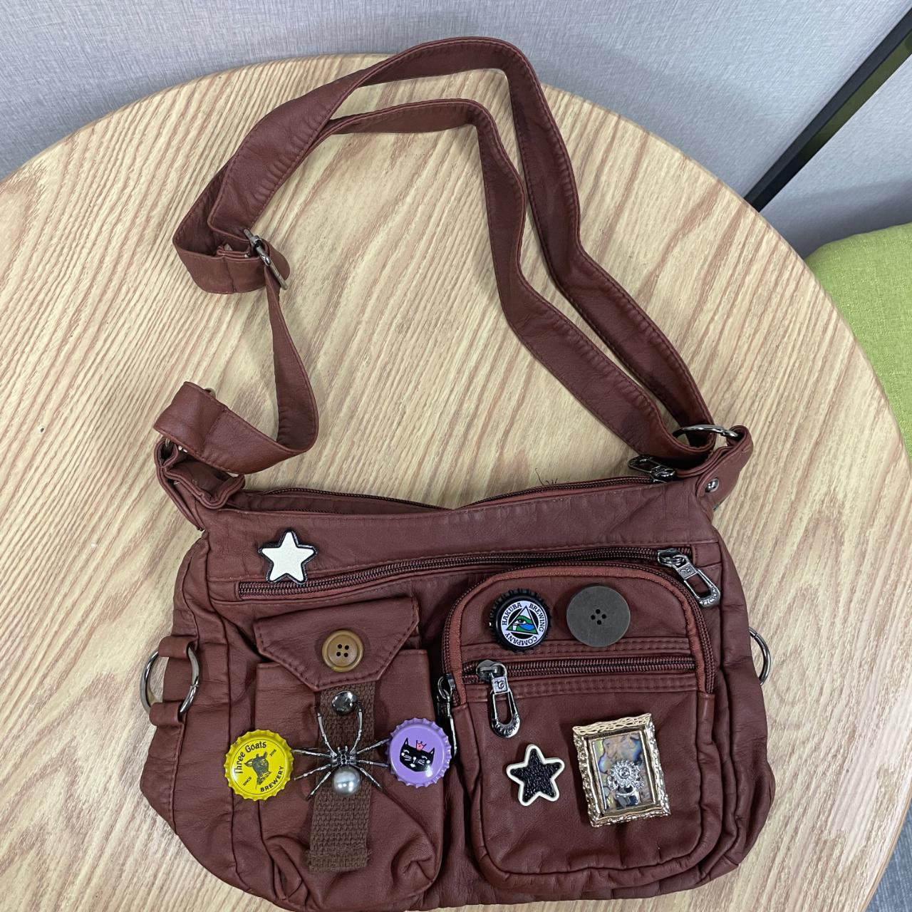 Redbrown Retro Button Bottle Cap Shoulder Bag, Hot... | Depop