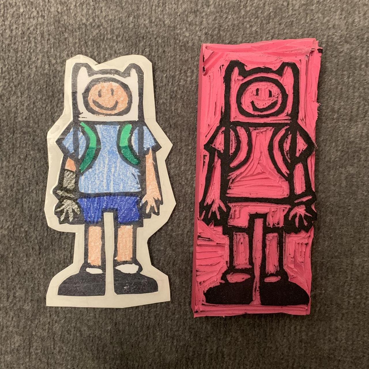 adventure time fin sticker handmade buy one of these... - Depop