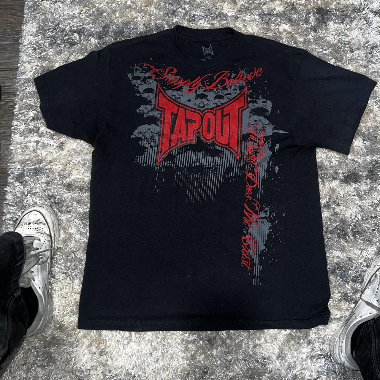 Y2k affliction type tapout tee super sick large... - Depop