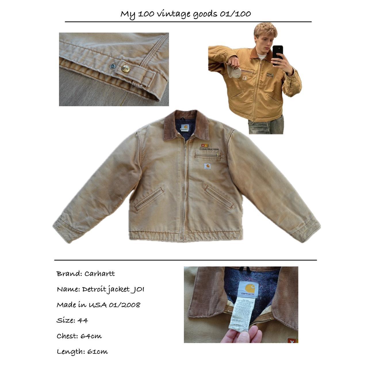 Vintage Carhartt Detroit jacket J01 Brn 44 Brown... | Depop