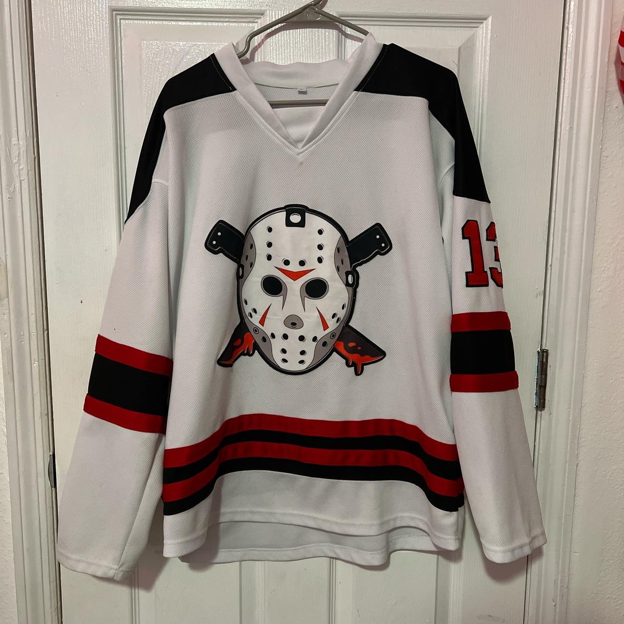 jason voorhees friday the 13th hockey jersey, small... - Depop
