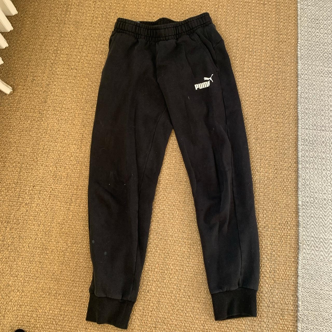 Medium puma joggers black want gone text for... - Depop