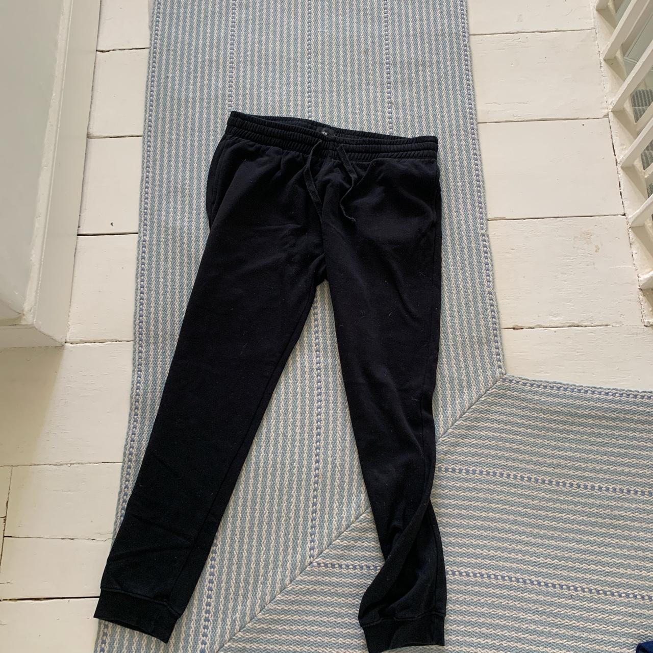 Plain black H&M baggy sweatpants TEXT FOR INFO OR... - Depop
