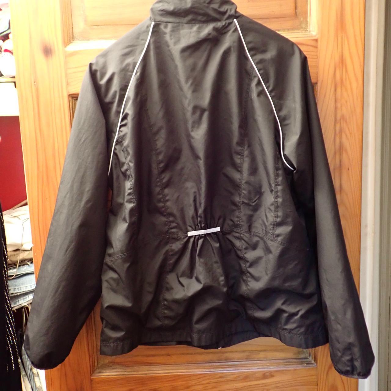 Danskin Black Windbreaker Size: L 12-14 White piping... - Depop